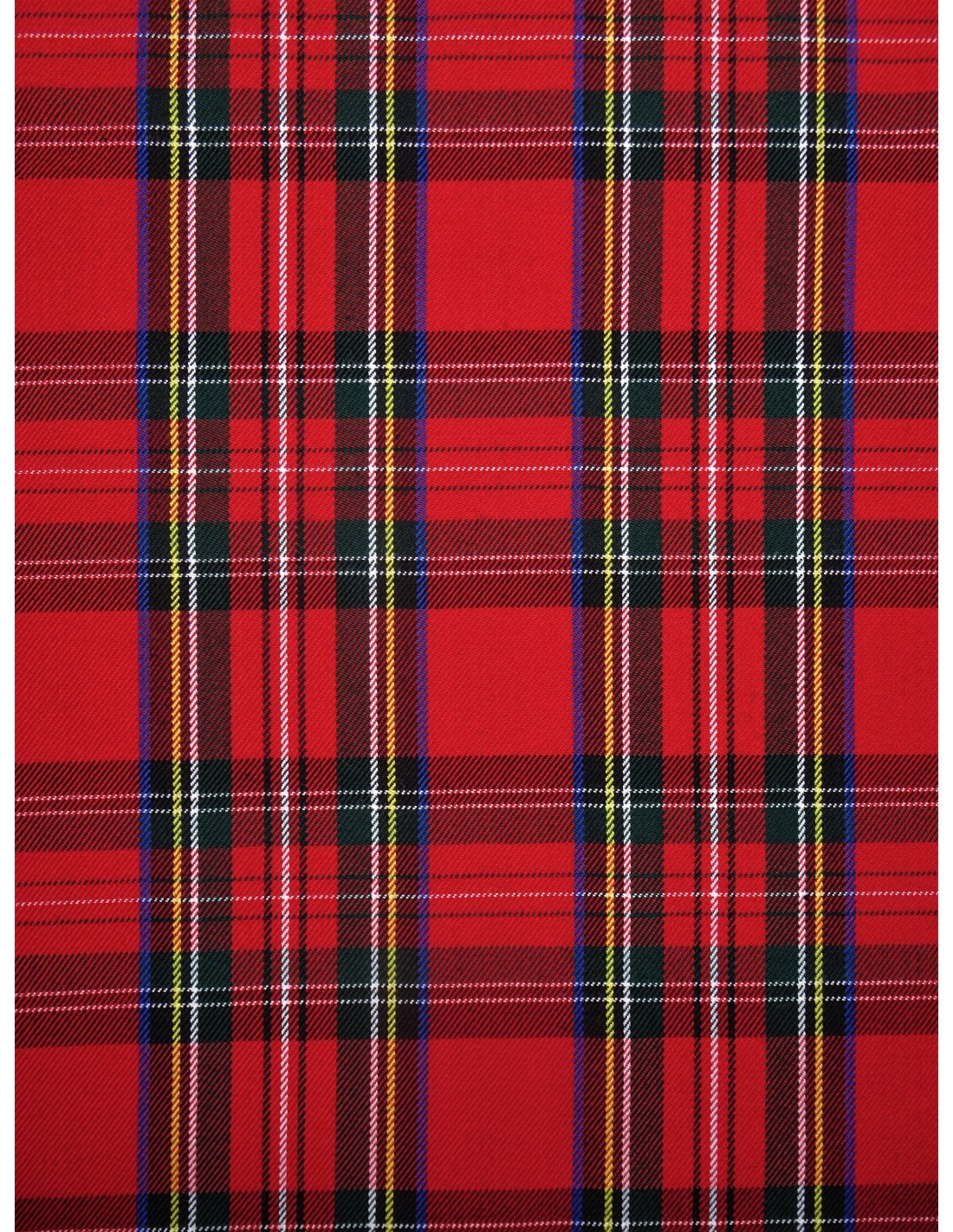 Tissu polyester imprimé motif écossais - Fond rouge