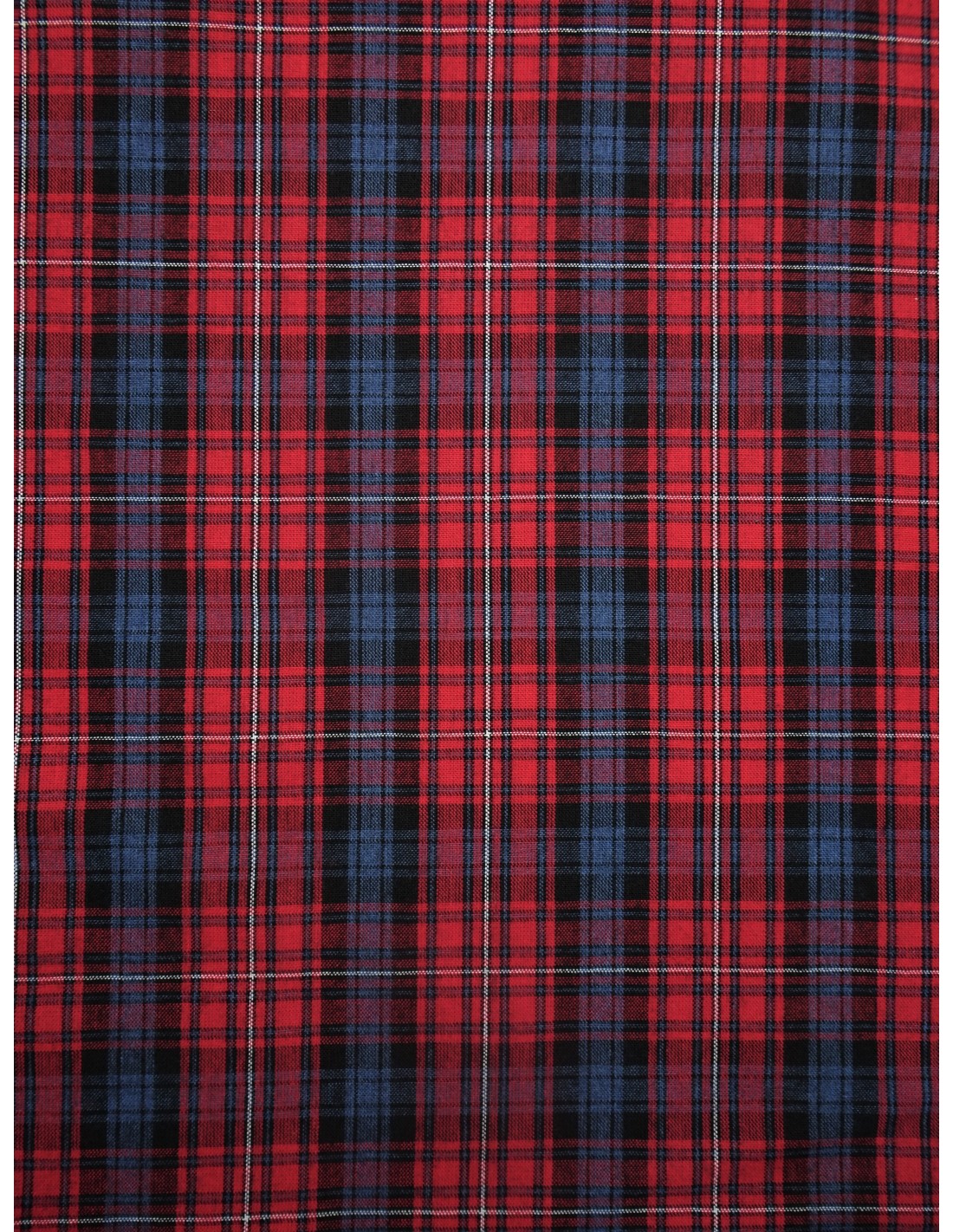 Tissu polyester imprimé motif écossais - Fond rouge