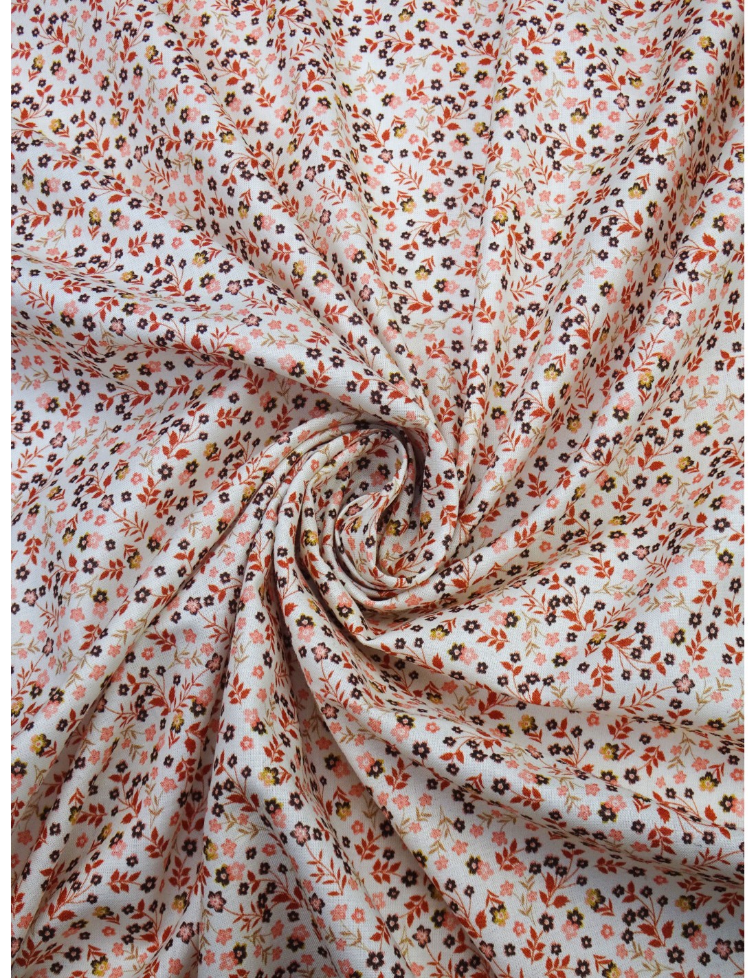 Tissu coton imprimé motif fleurs - Rose