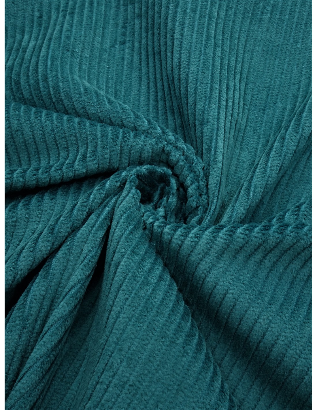 Tissu velours côtelé - Bleu canard